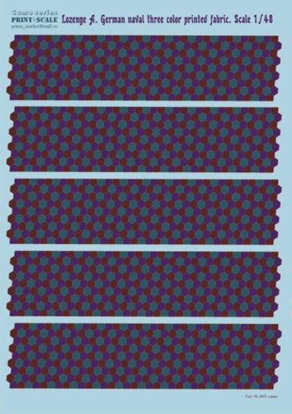 Lozenge A. german Naval Three Color printed Fabric - Nekomodels maquetas