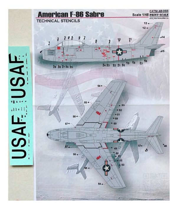F-86 Technical Stencils - Nekomodels maquetas